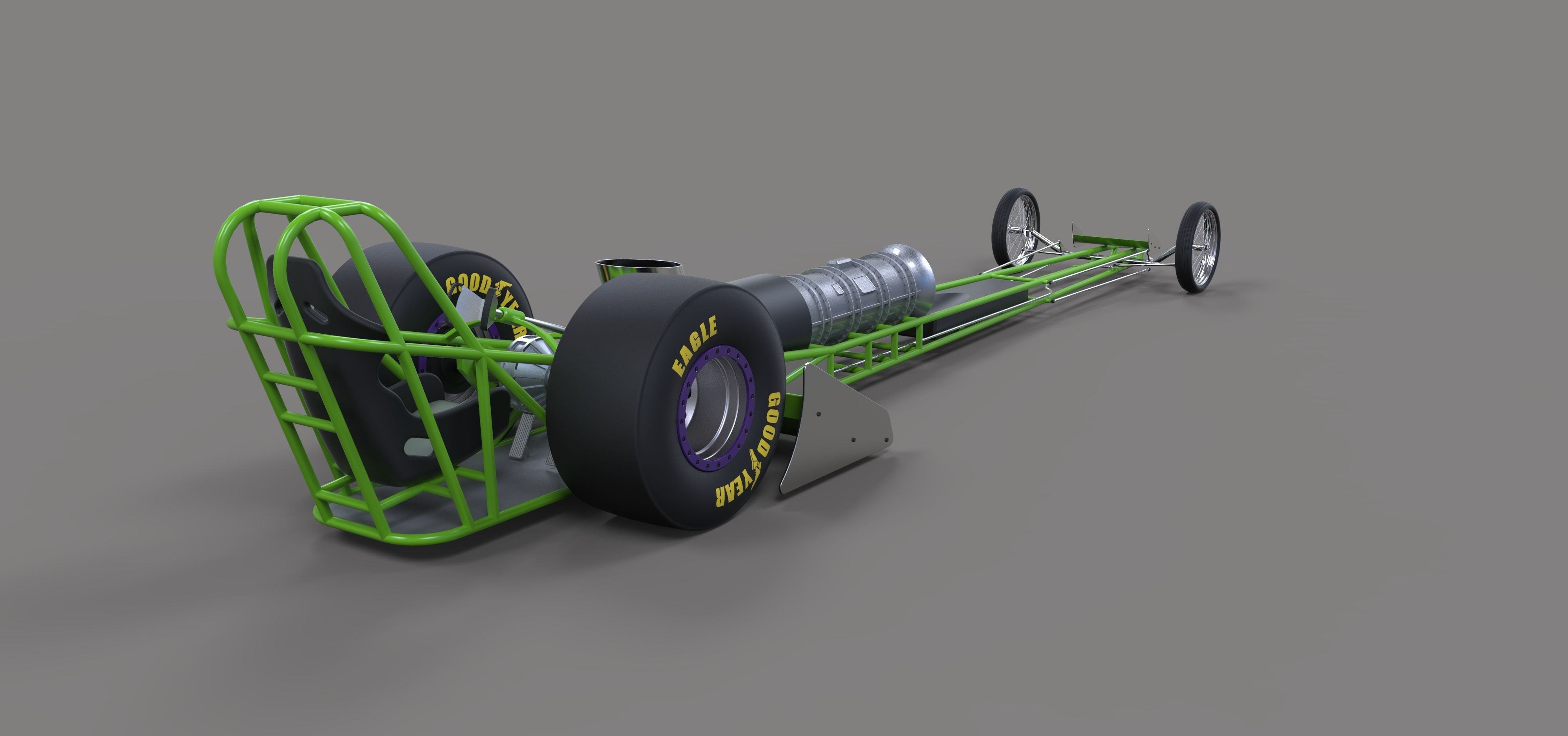 Front engine jet dragster 3D model | CGTrader