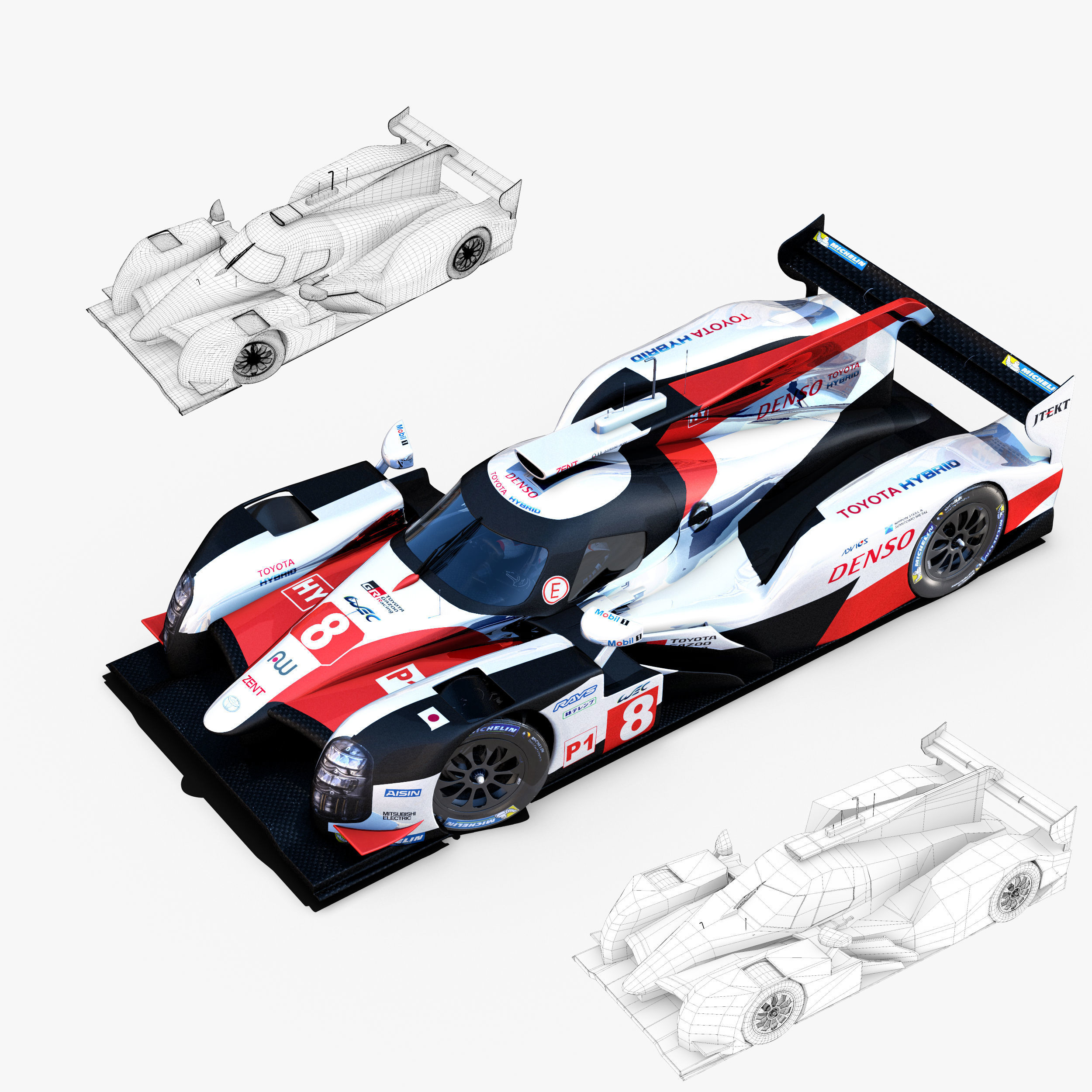 3D model Toyota TS050 Hybrid 2018 VR / AR / low-poly rigged | CGTrader