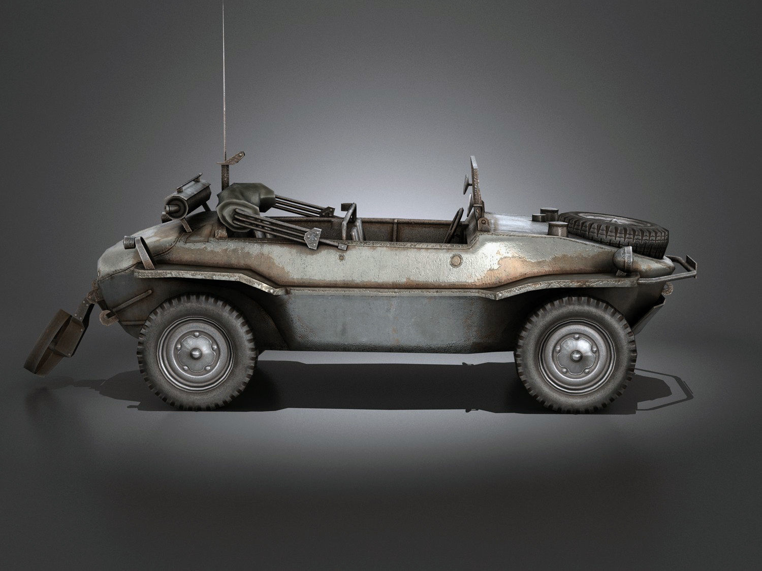 3D model Low Poly VW Type 166 Schwimmwagen VR / AR / low-poly | CGTrader