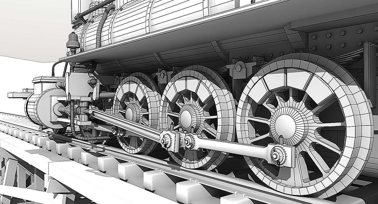 PRR 2-8-0 Steam Locomotive and Tender - STATIC MODELS 3D model | CGTrader