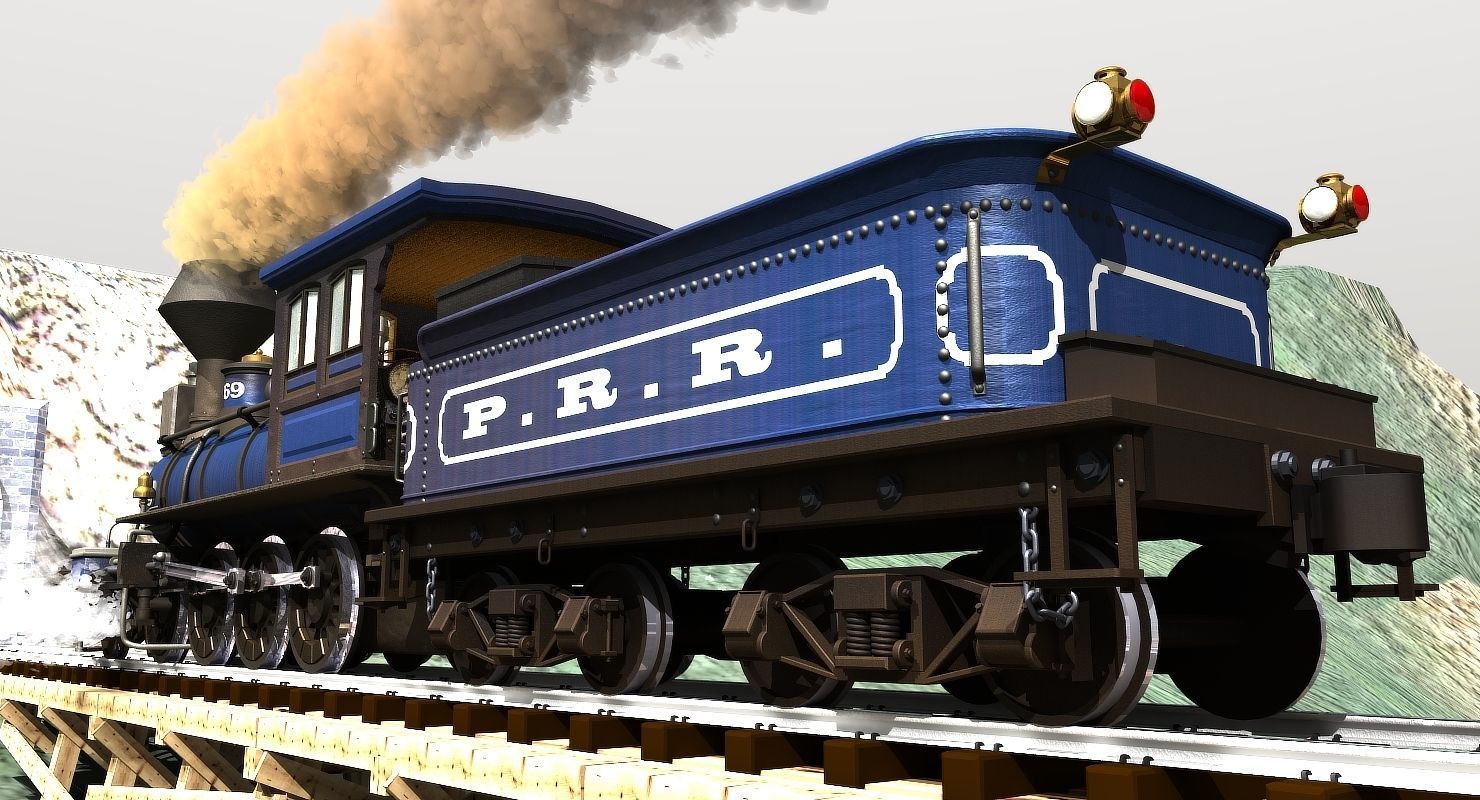 PRR 2-8-0 Steam Locomotive and Tender - STATIC MODELS 3D model | CGTrader