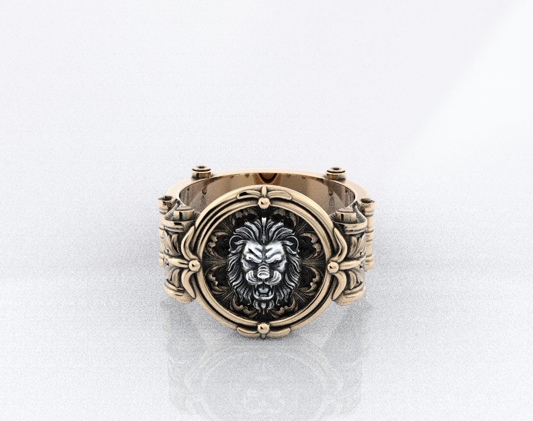 An ancient lions ring with patterns 373 3D model 3D printable | CGTrader