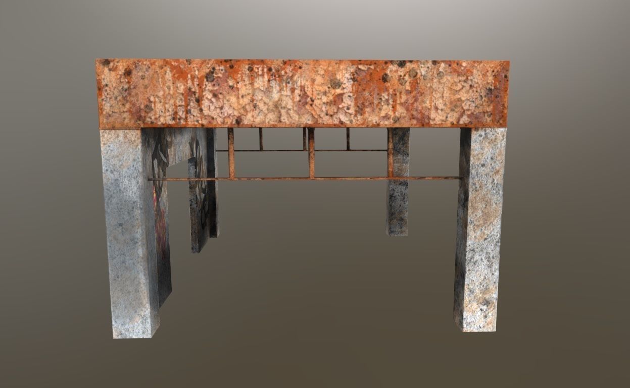 3D model Old ruined rusty building VR / AR / low-poly | CGTrader