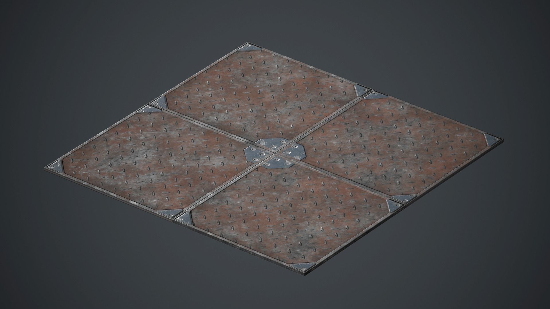 3D model Sci-fi Floor Metal Plates 1 PBR Game Ready VR / AR / low-poly ...
