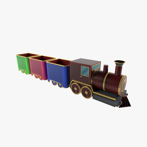 3D model Toy Train and vagon VR / AR / low-poly | CGTrader