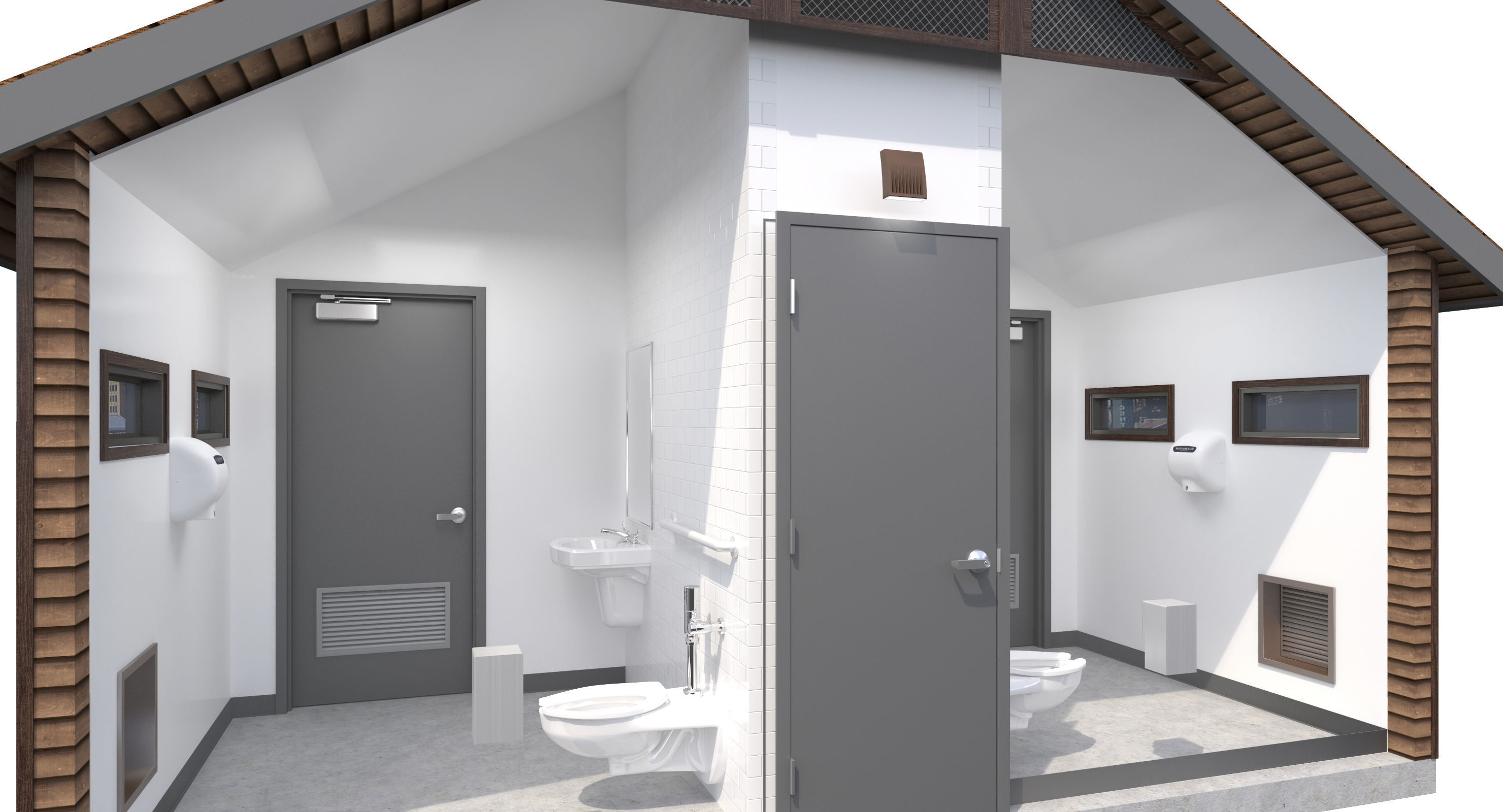 Public Building-004 Restroom With Interior 3D model | CGTrader