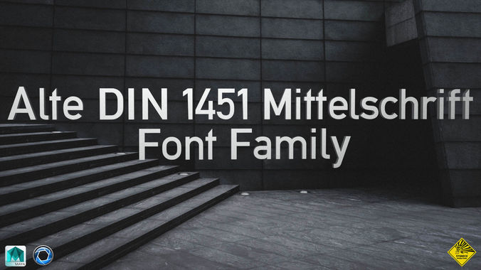 Alte Din 1451 Mittelschrift Font Pack 3D model | CGTrader