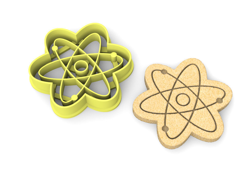 Atom Symbol cookie cutter 3D model 3D printable | CGTrader
