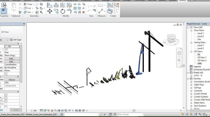 20 Models Cranes Revit Family 2015 3D model | CGTrader