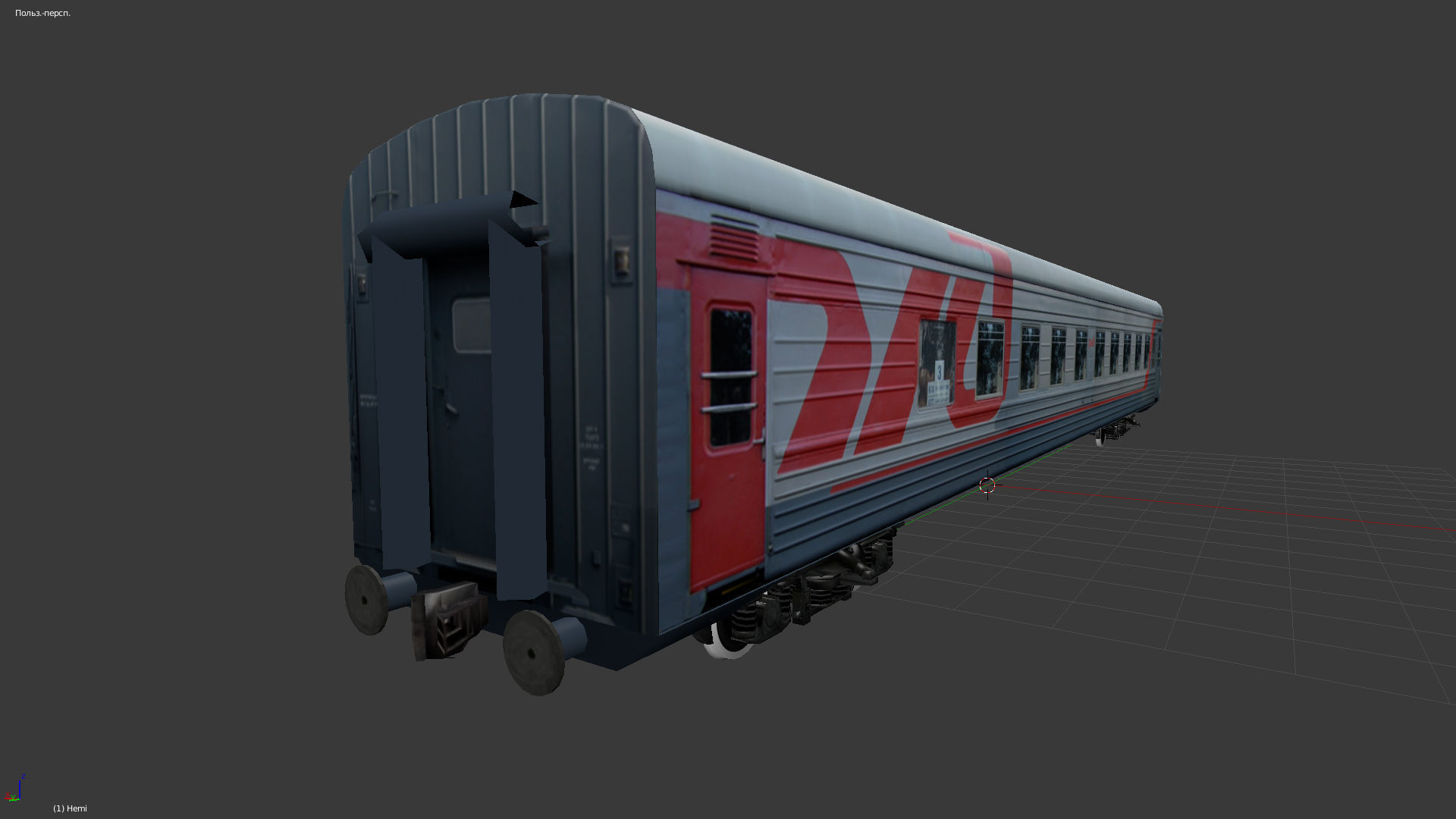 3D model Railway Carriage RZD 61-817 VR / AR / low-poly | CGTrader