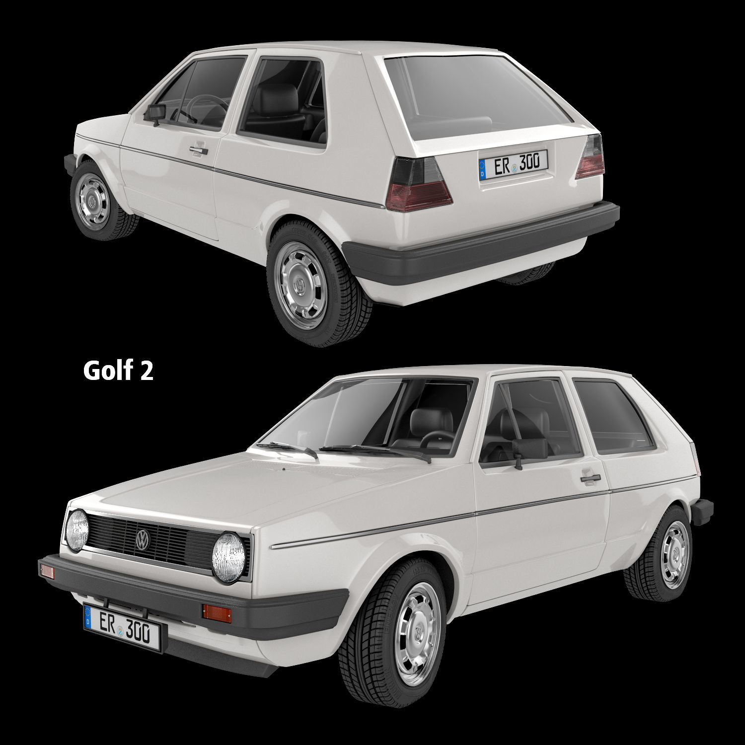 Volkswagen Golf 2 3D model | CGTrader