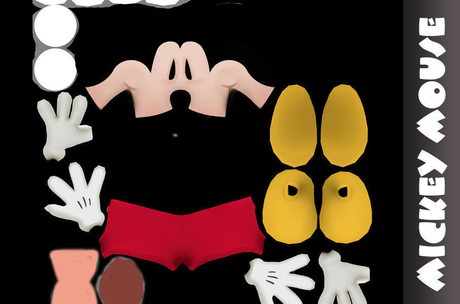 Mickey mouse rigged 3D Model rigged MAX OBJ - CGTrader.com