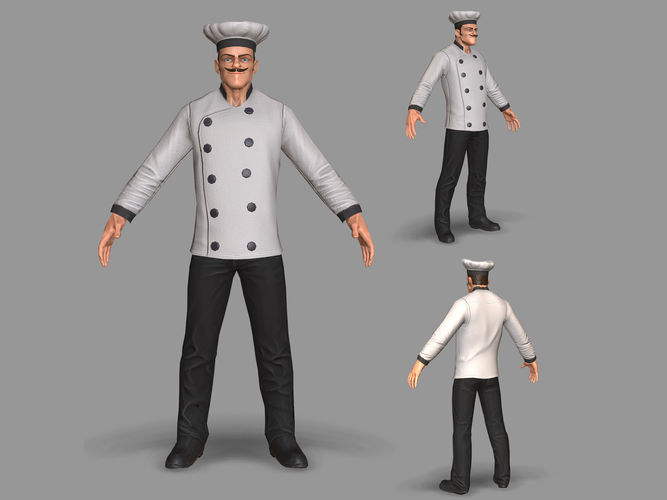 3D model Kitchen Chef VR / AR / low-poly | CGTrader