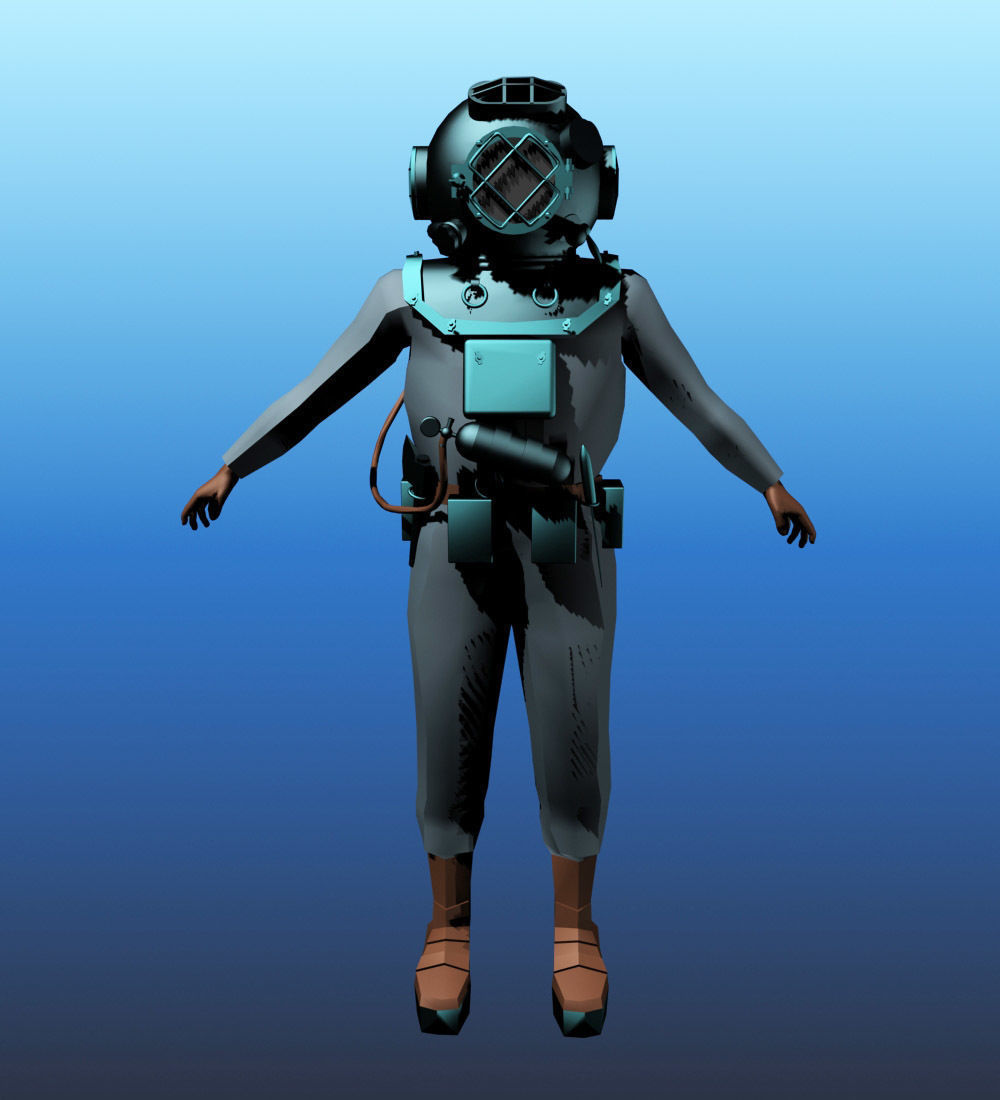 3D model Vintage diving suit VR / AR / low-poly | CGTrader
