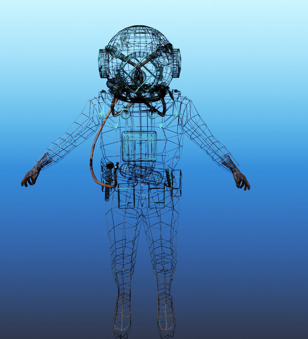 3D model Vintage diving suit VR / AR / low-poly | CGTrader
