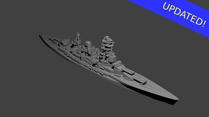 Japanese Nagato Class Battleship 3D model 3D printable | CGTrader