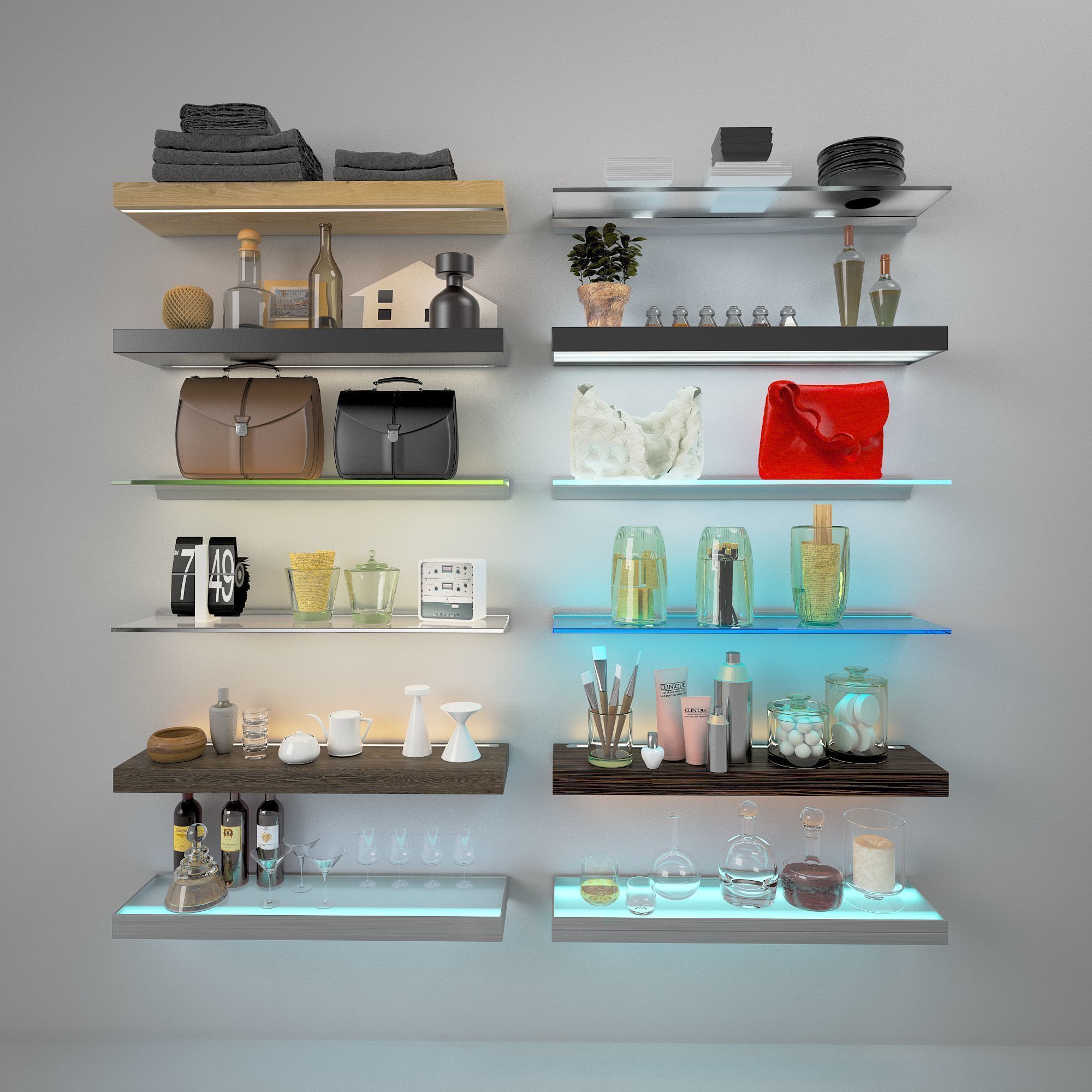 render ready shelf vray multiple choices with vraylight include 3D ...