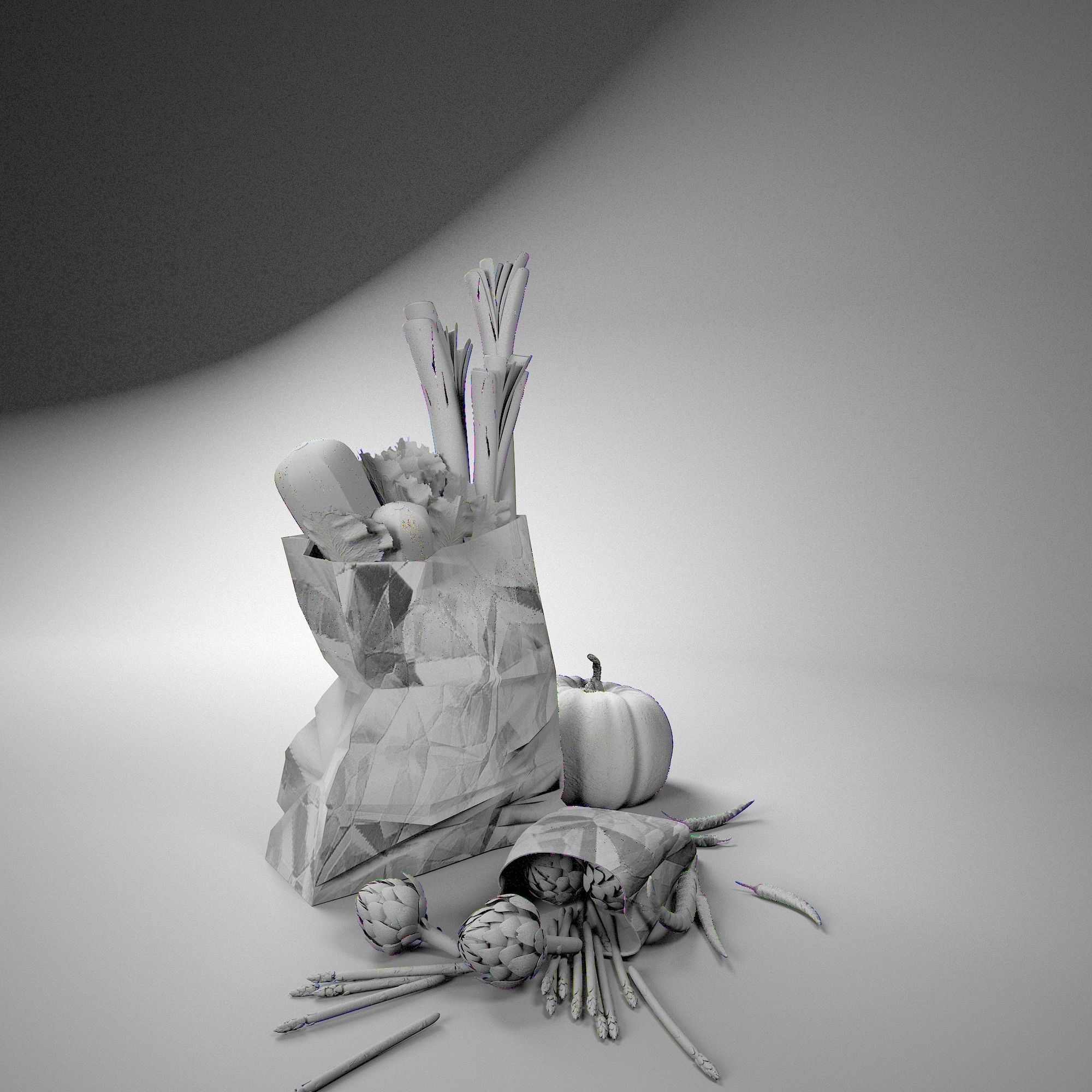 green veggies in packet render ready vray 3D model | CGTrader