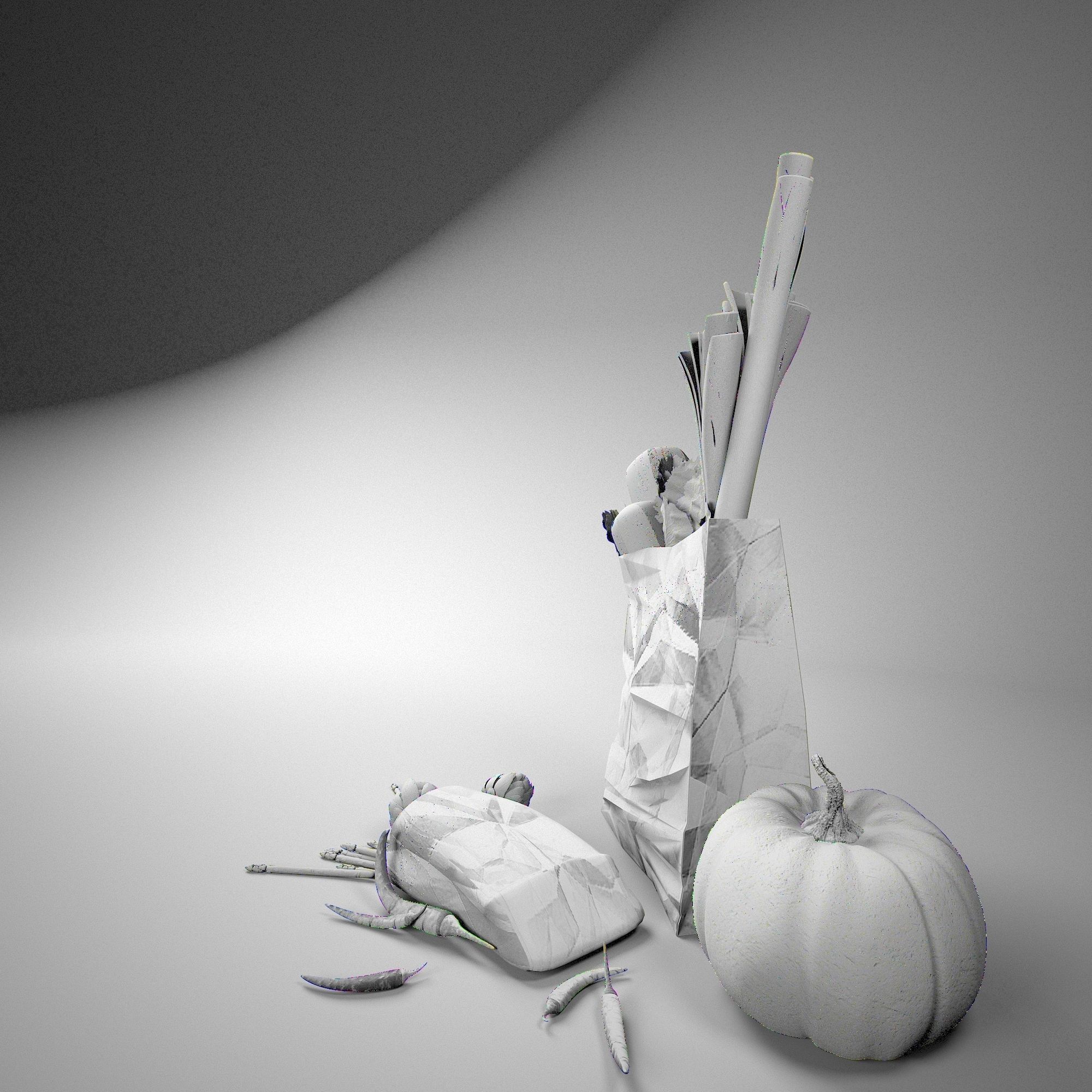 green veggies in packet render ready vray 3D model | CGTrader