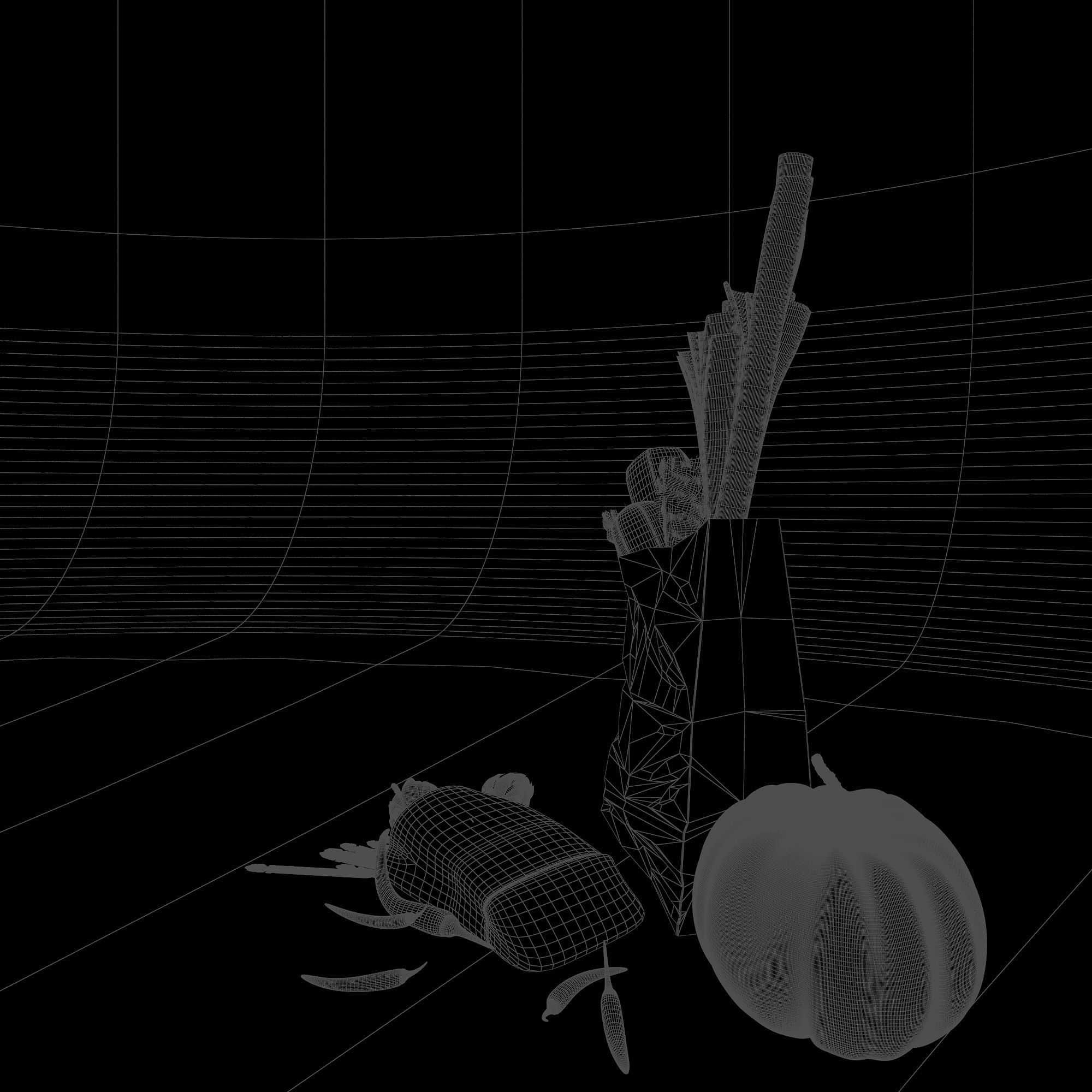 green veggies in packet render ready vray 3D model | CGTrader