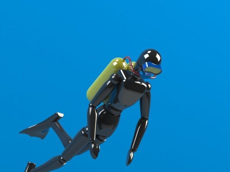 Submersible human free 3D model | CGTrader