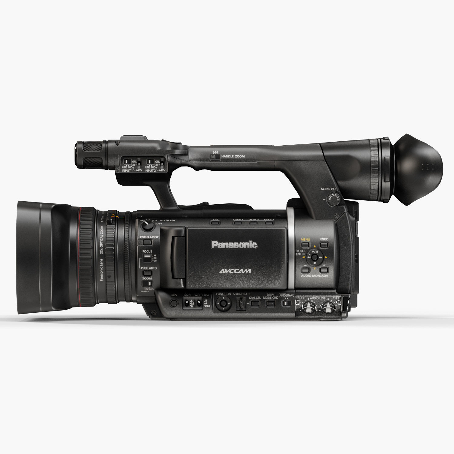 3D model Panasonic AG-AC160A AVCCAM Series professional camcorder VR ...
