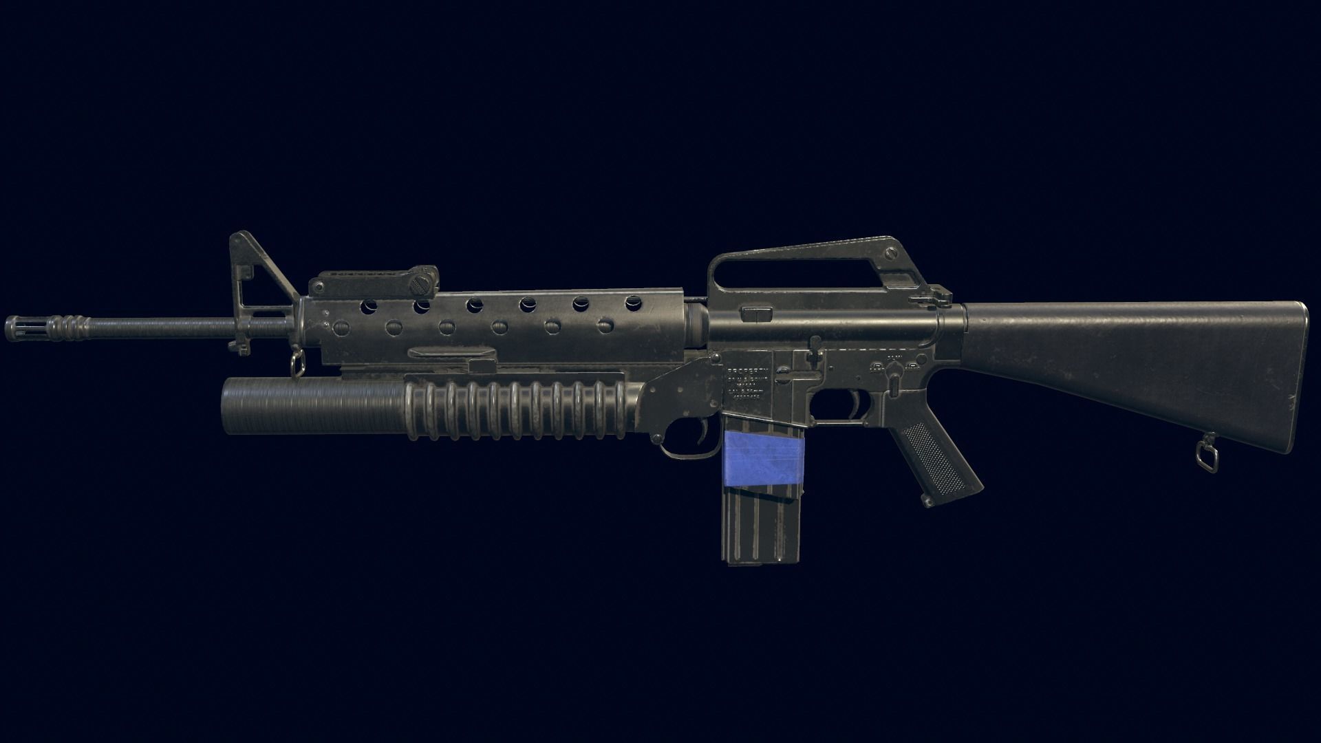 3D model M16A1 Automatic Rifle equipped with M203 Launcher VR / AR ...