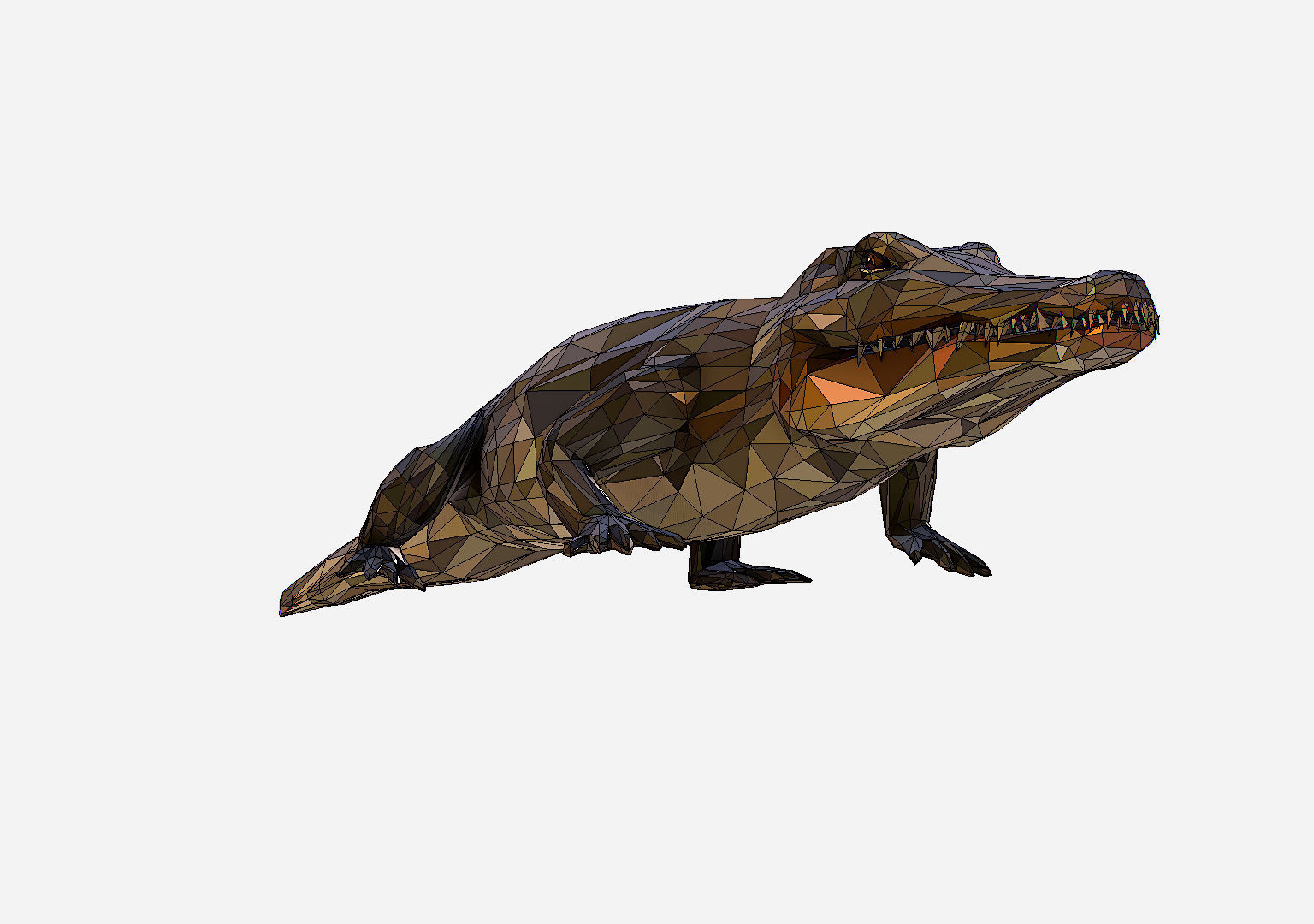 3D model Animated Animal Low Poly Art Crocodile Reptile VR / AR / low ...
