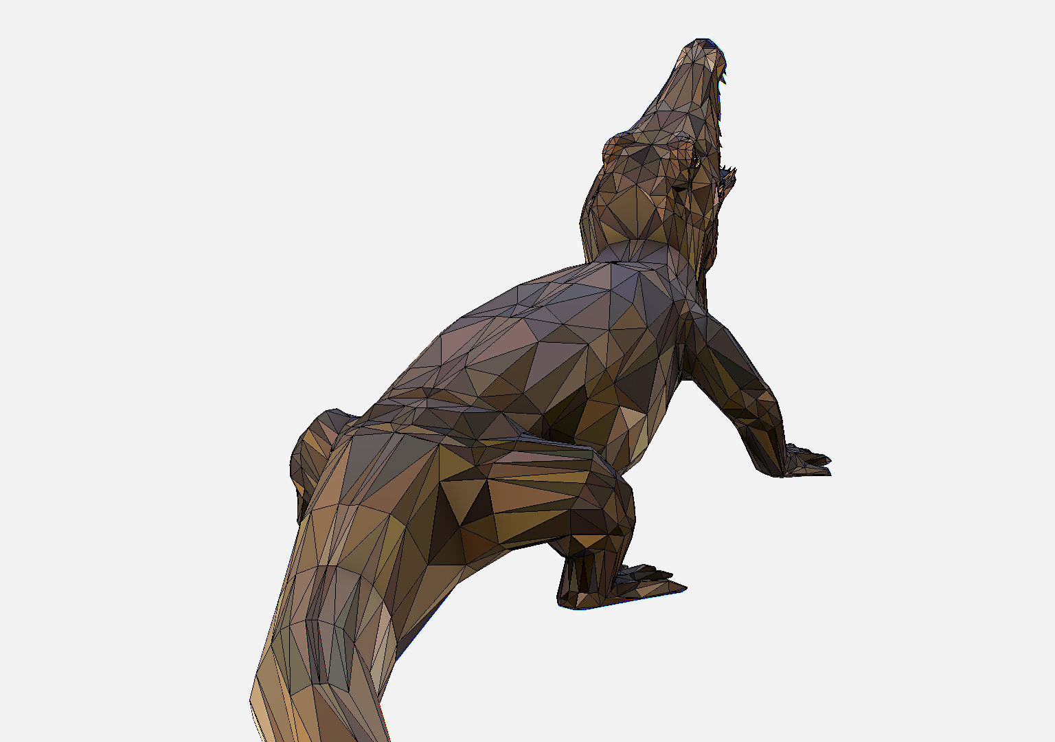 3D model Animated Animal Low Poly Art Crocodile Reptile VR / AR / low ...