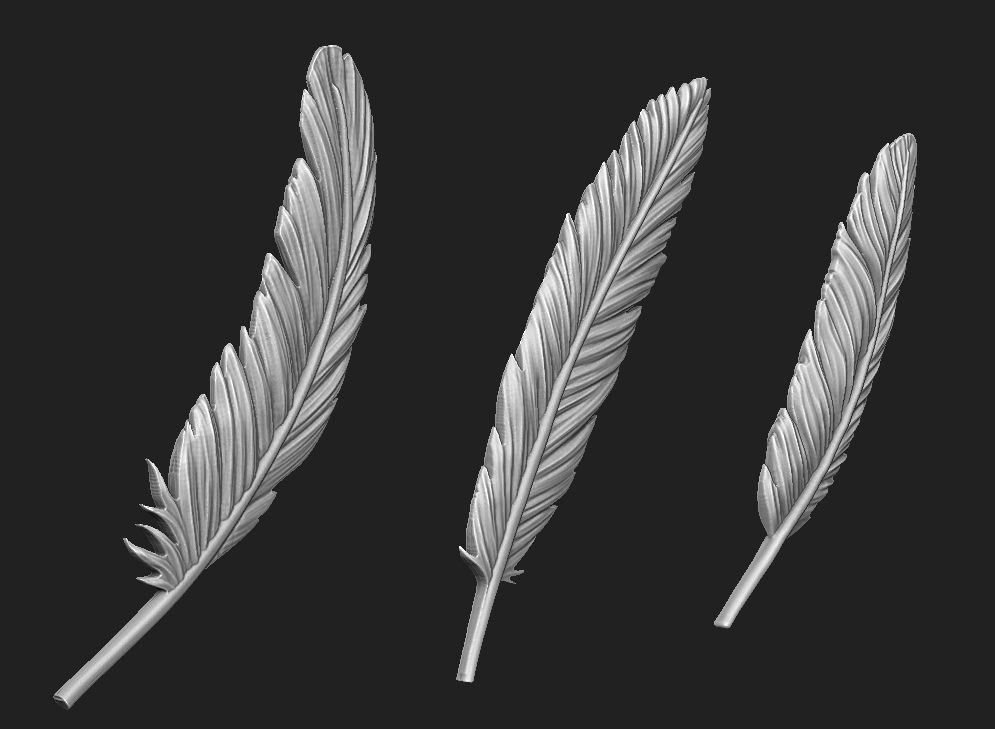 Feather Set 3D model 3D printable | CGTrader