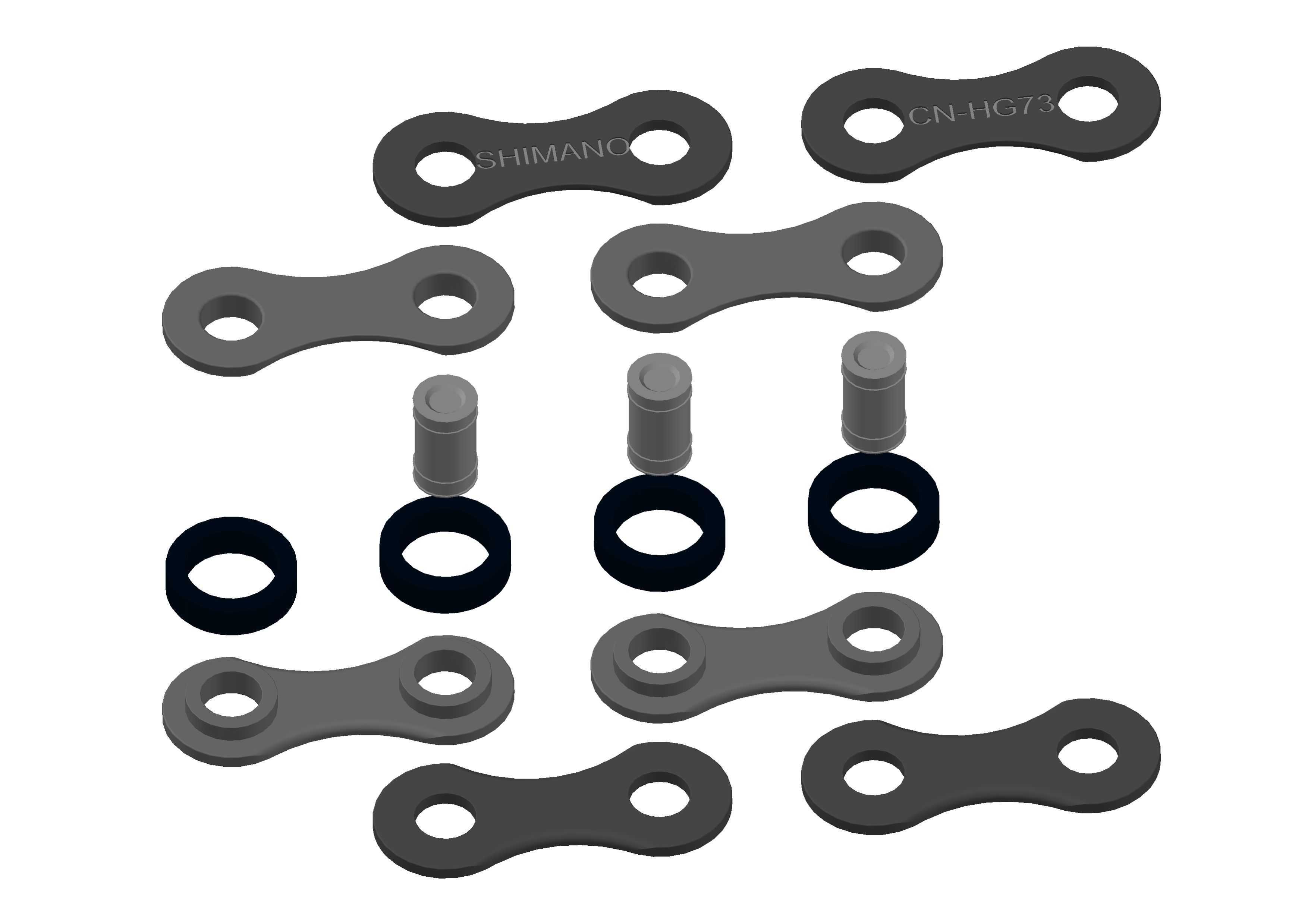 Shimano Deore LX Chain 9-speed and Missing Link KMC 9s free 3D model ...