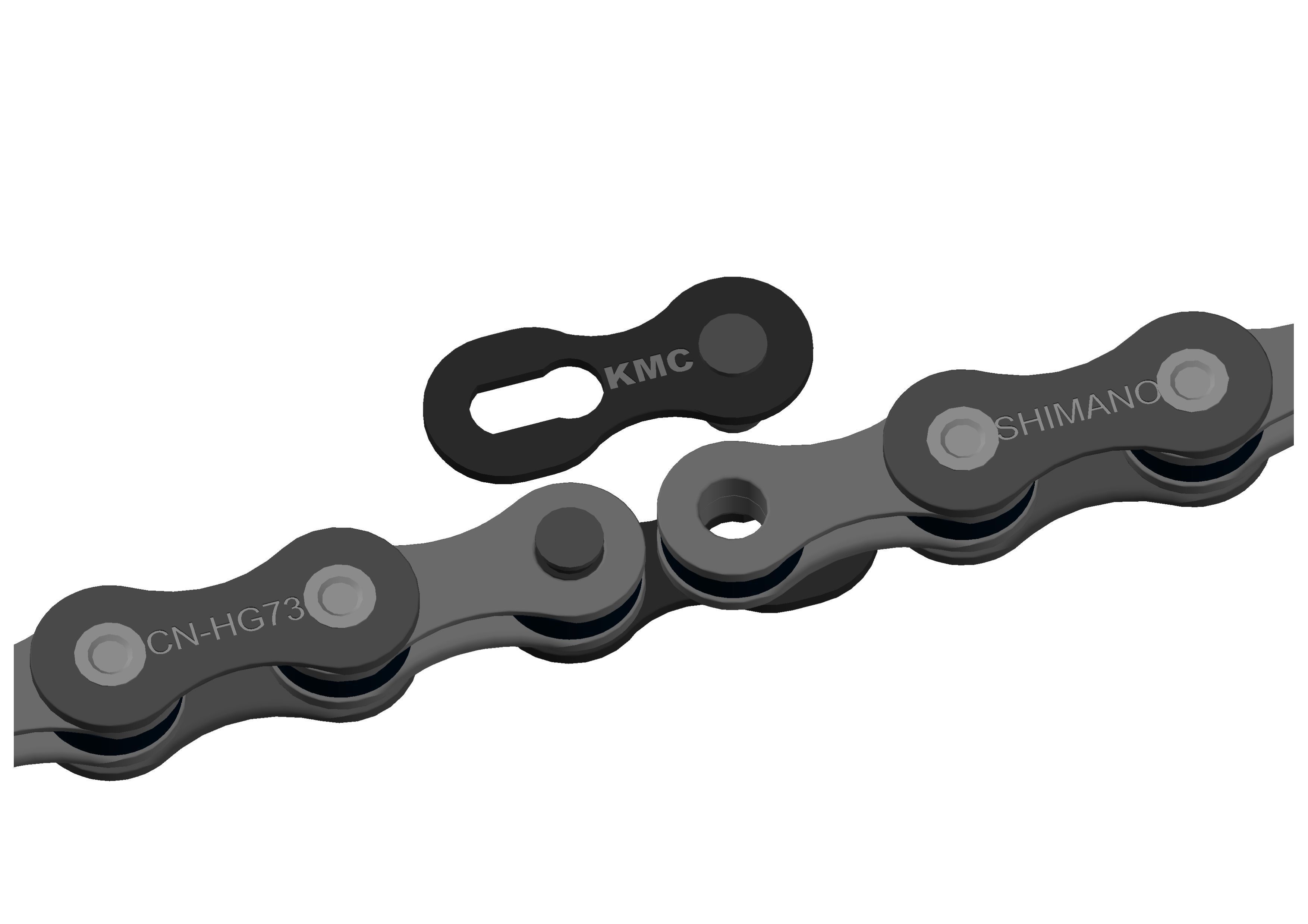 Shimano Deore LX Chain 9-speed and Missing Link KMC 9s free 3D model ...