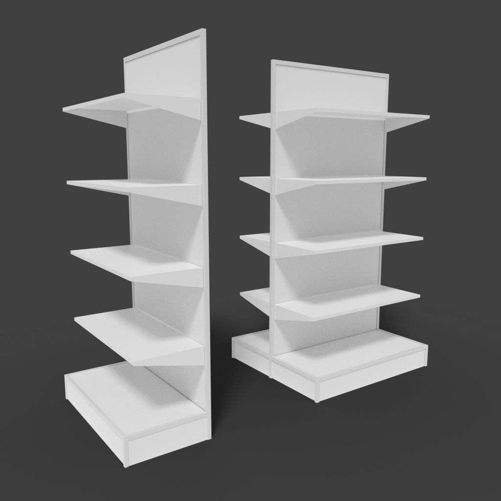 3D model Supermarket shelves shelf or rack for store VR / AR / low-poly ...