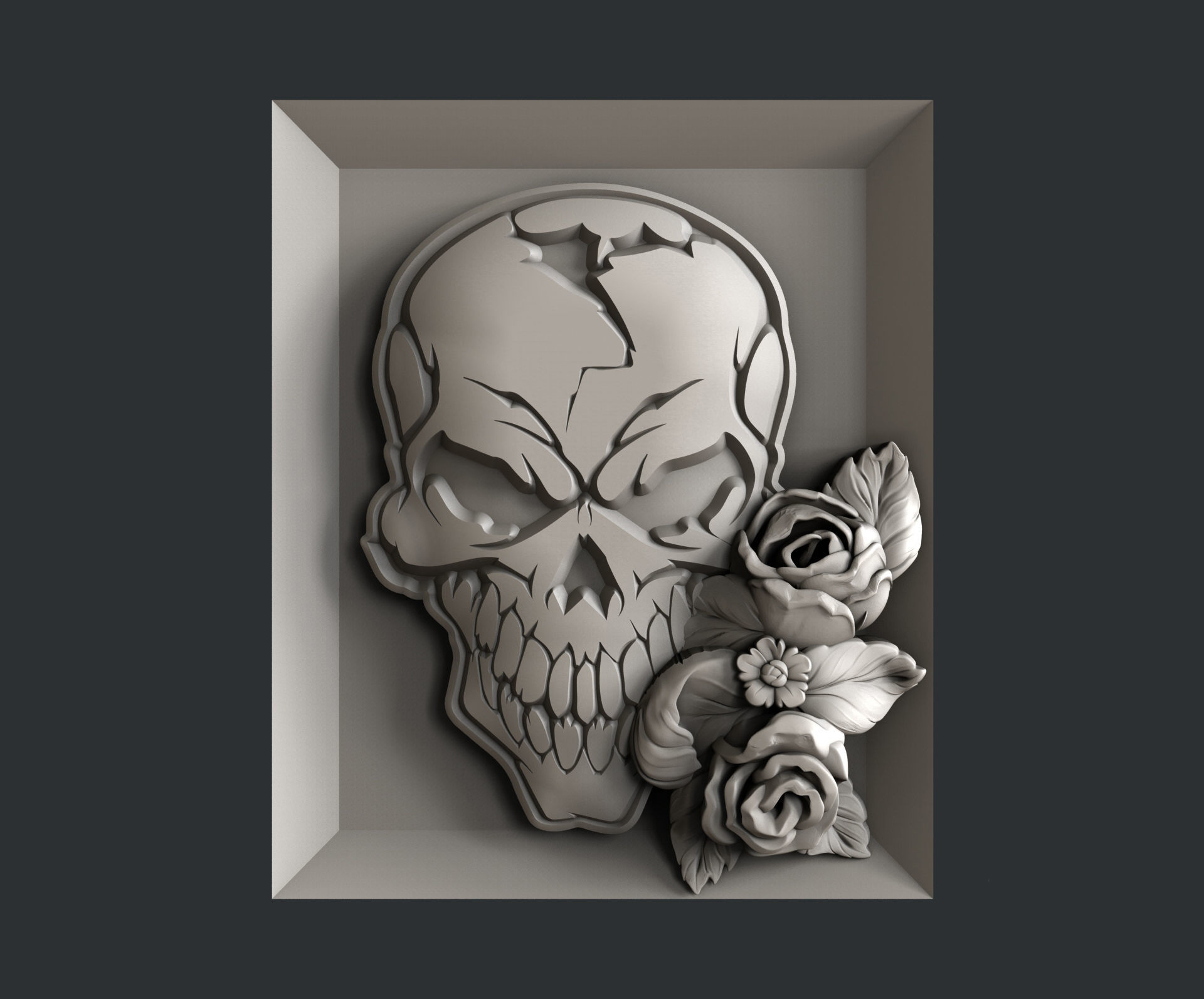 3d STL models for CNC skull rosses 3D model | CGTrader