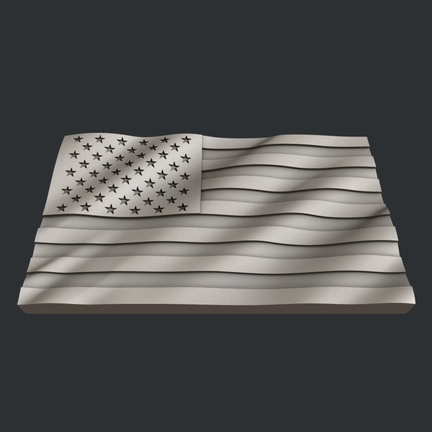 3d STL models for CNC set flags USA 3D model | CGTrader