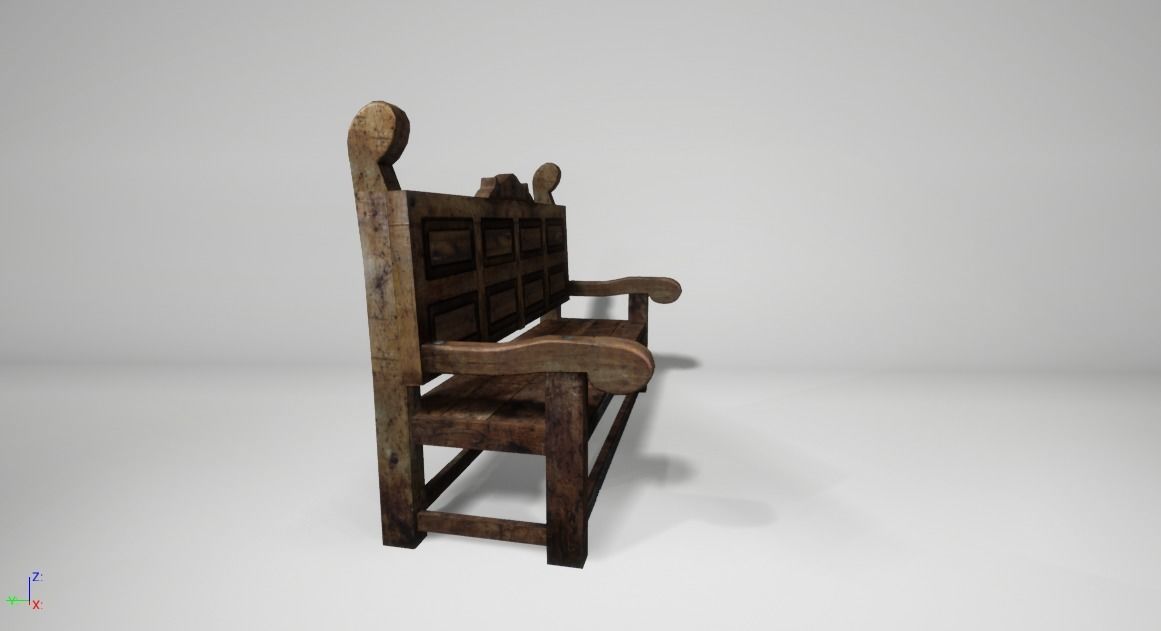 3D model medieval wooden bench UE4 VR / AR / low-poly | CGTrader