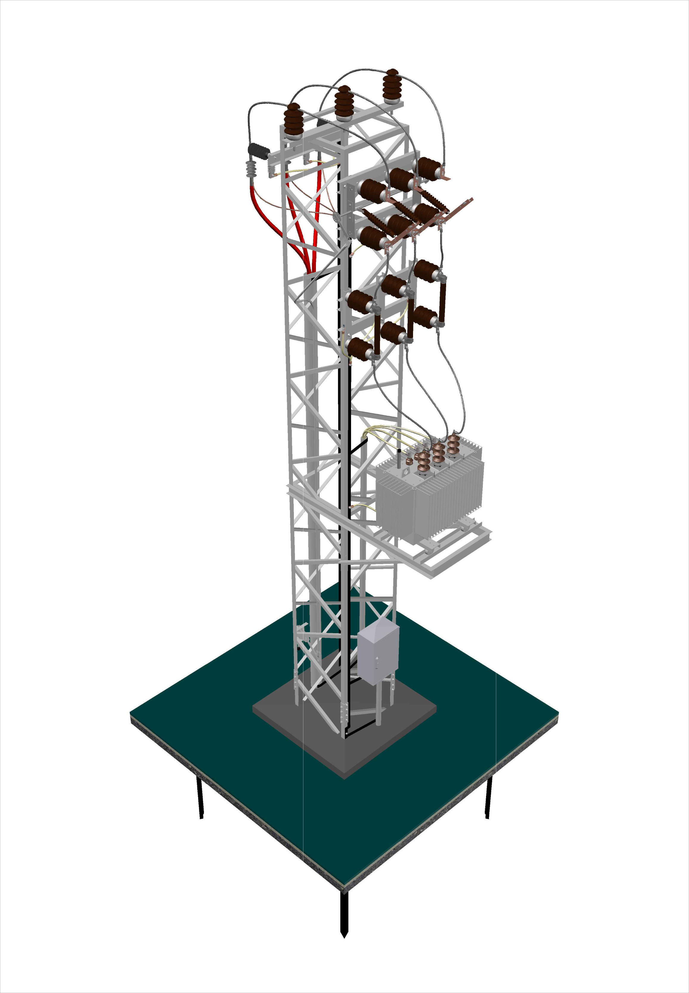 Cable Feeded Tower Transformer Station free 3D model | CGTrader