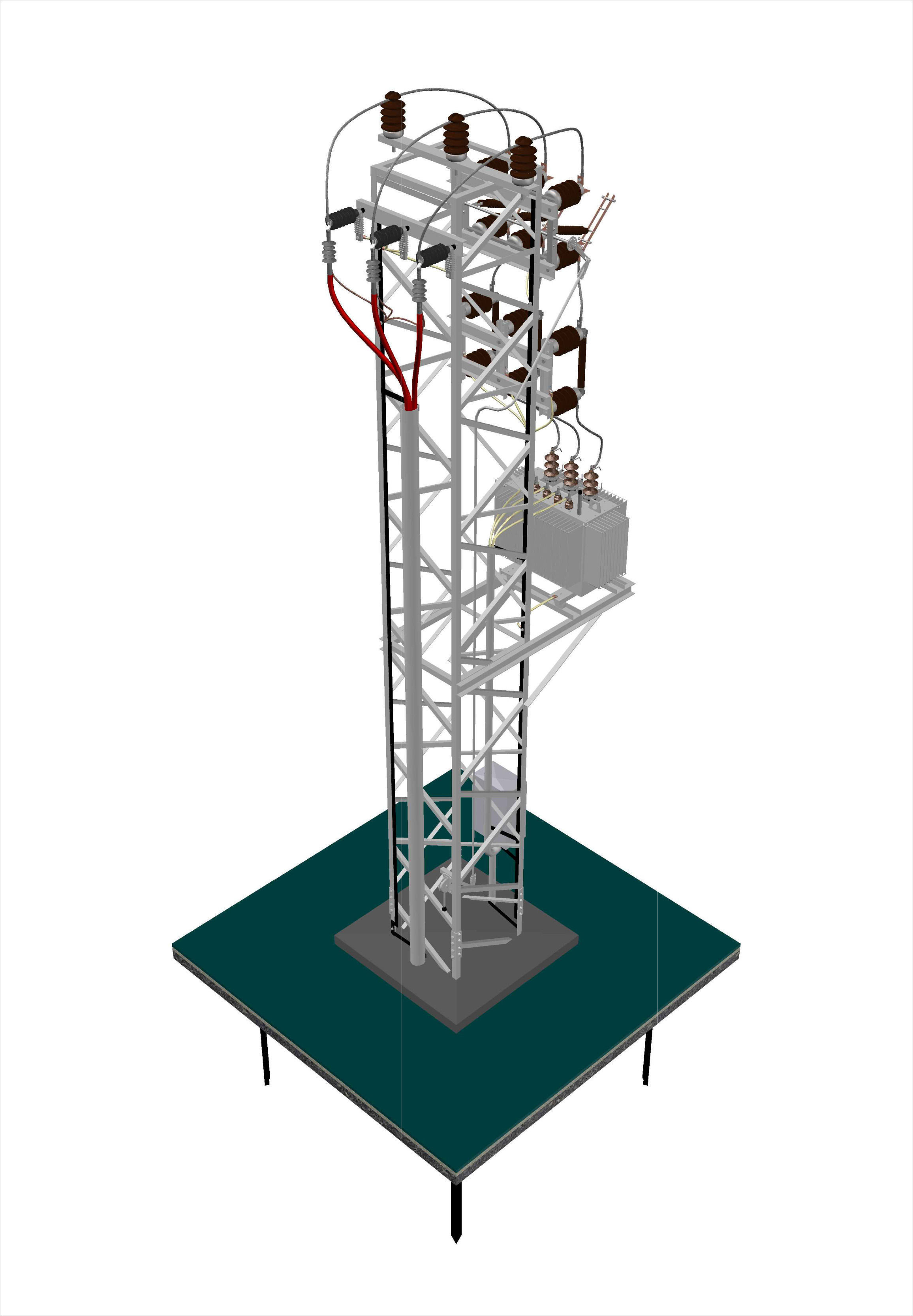 Cable Feeded Tower Transformer Station free 3D model | CGTrader
