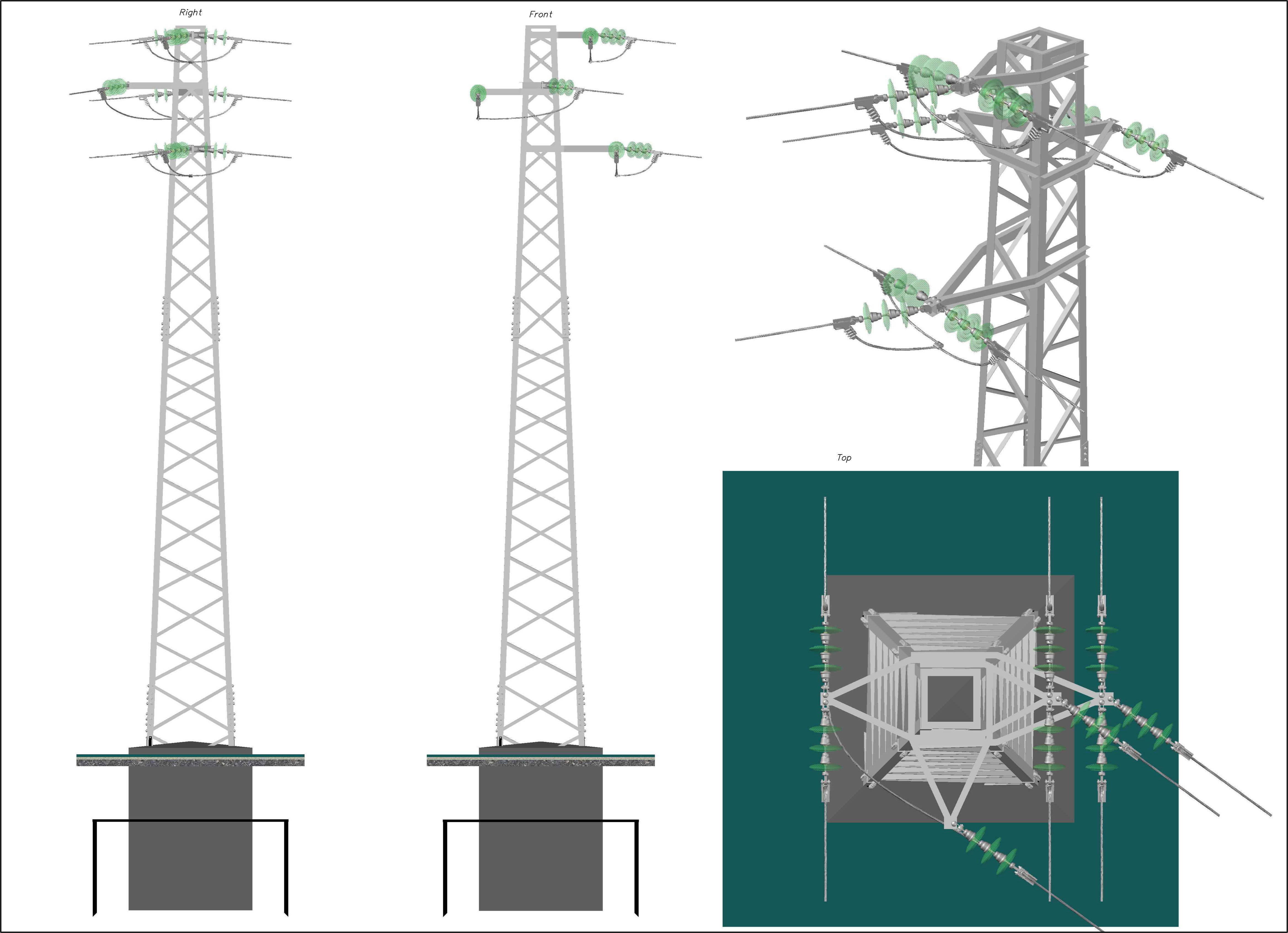 Voltage overhead power line tower 952 node free 3D model | CGTrader
