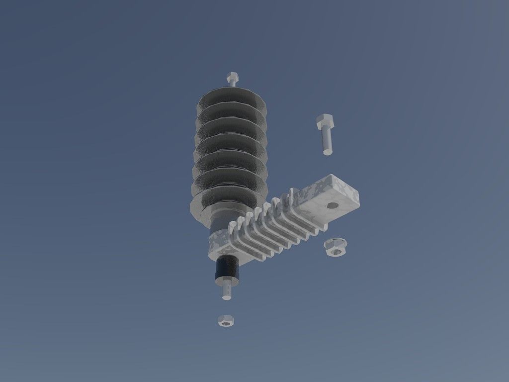 Medium voltage class 1 surge arrester free 3D Model DWG IGE IGS IGES ...