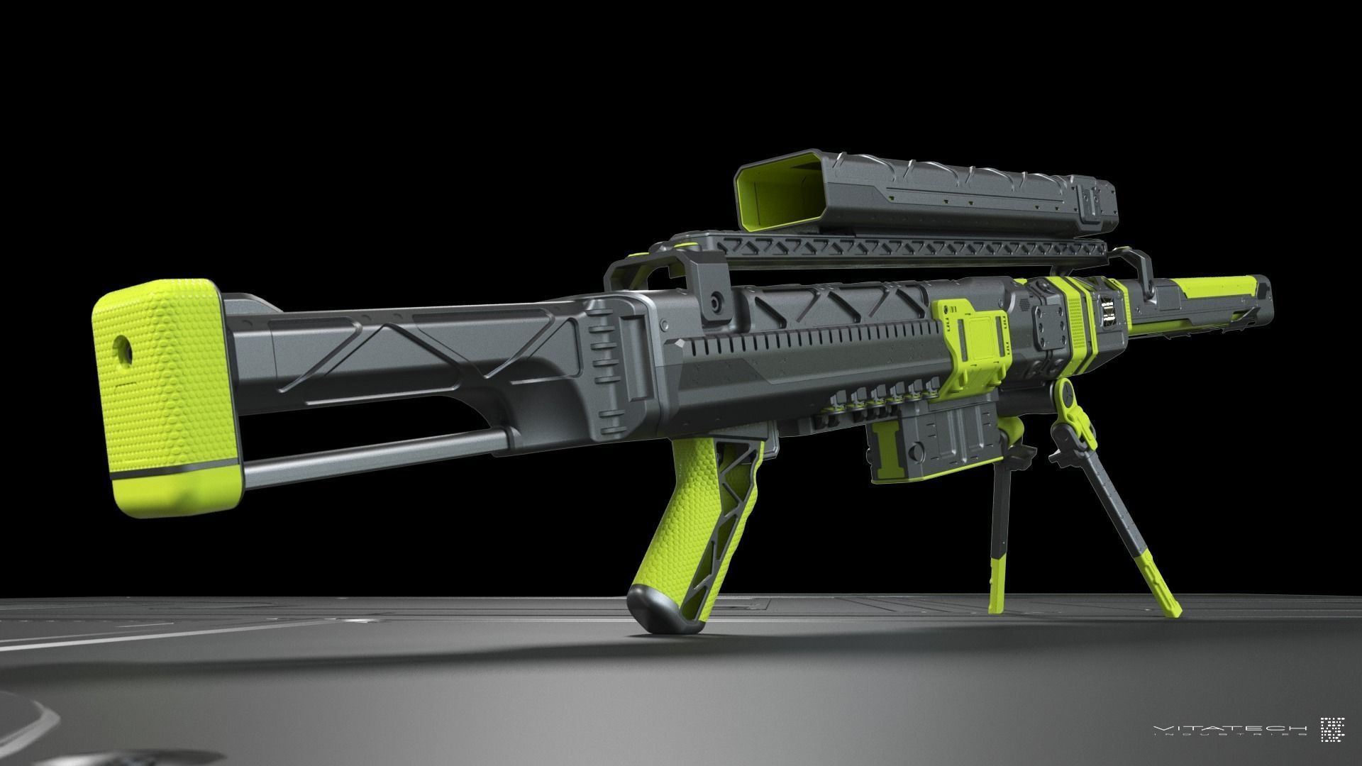 Sci-fi concept laser sniper rifle free 3D model | CGTrader