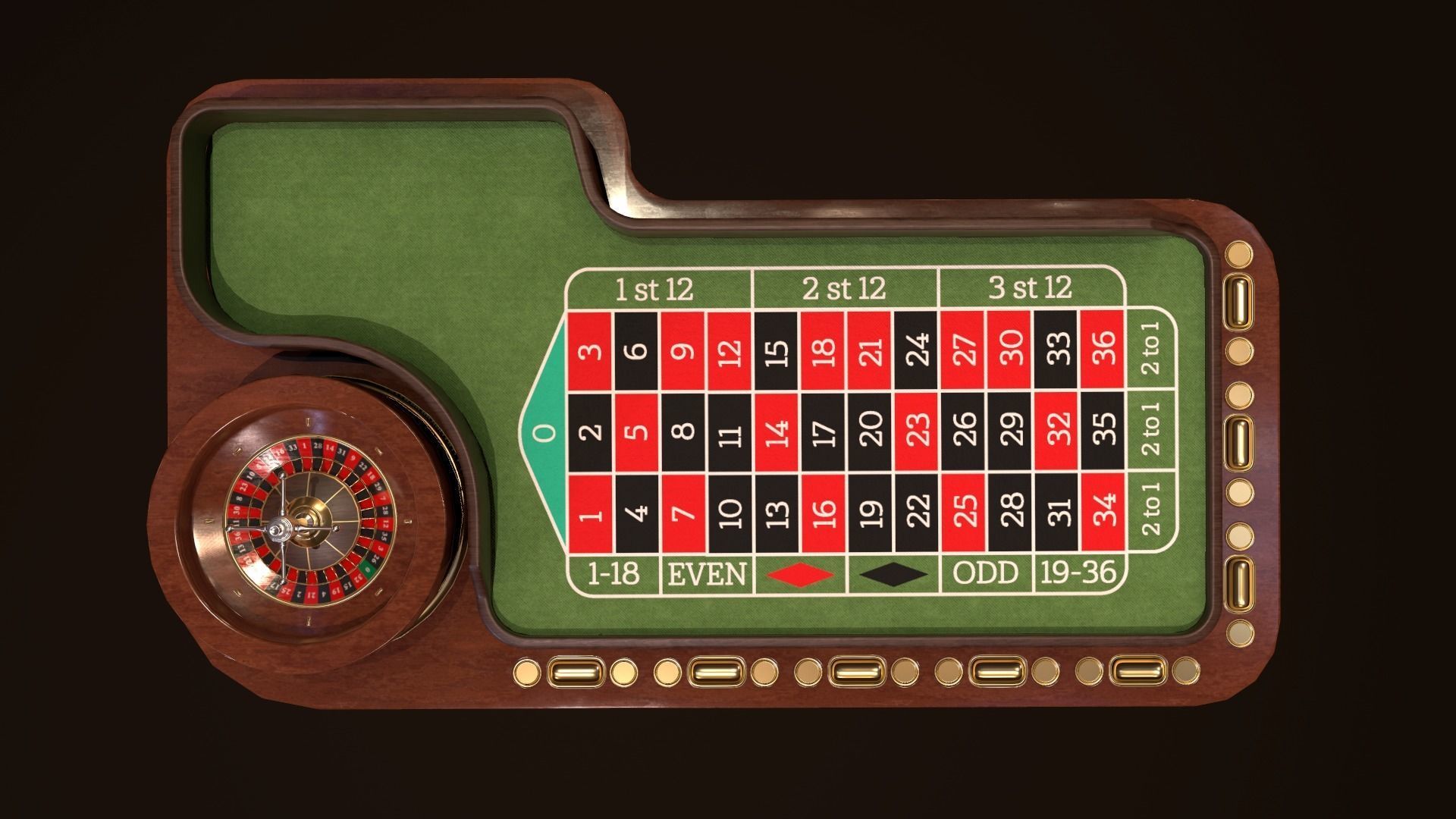 3D model Casino Roulette Game Table VR / AR / low-poly | CGTrader