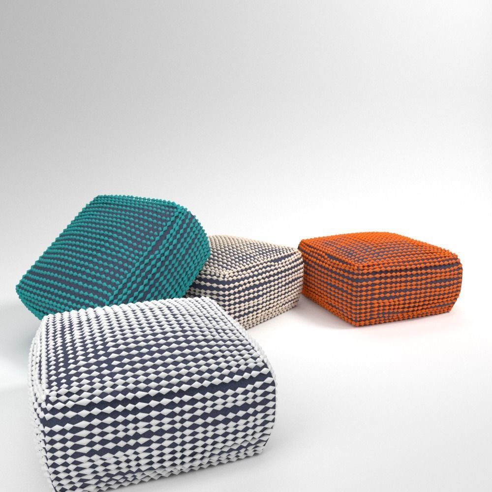 Pouf Rococo Blender Cycles 3D model | CGTrader