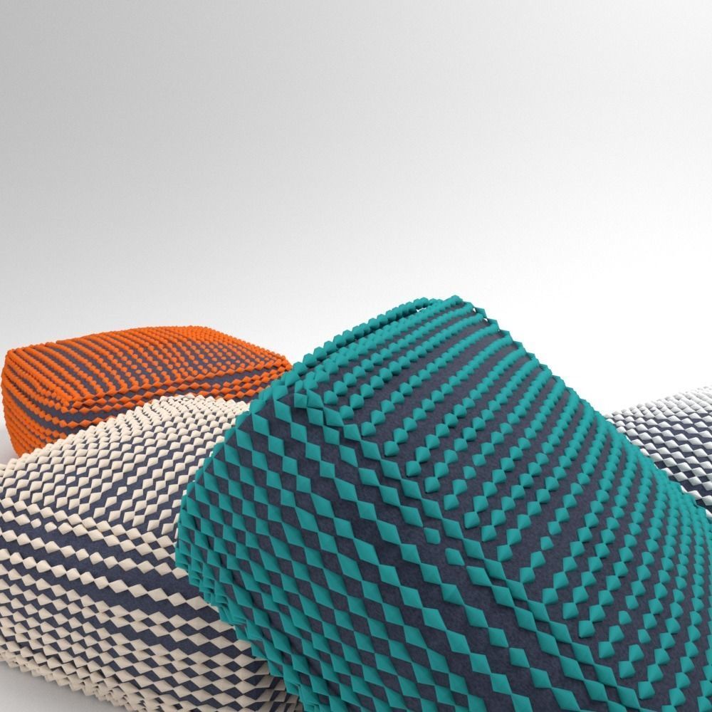 Pouf Rococo Blender Cycles 3D model | CGTrader