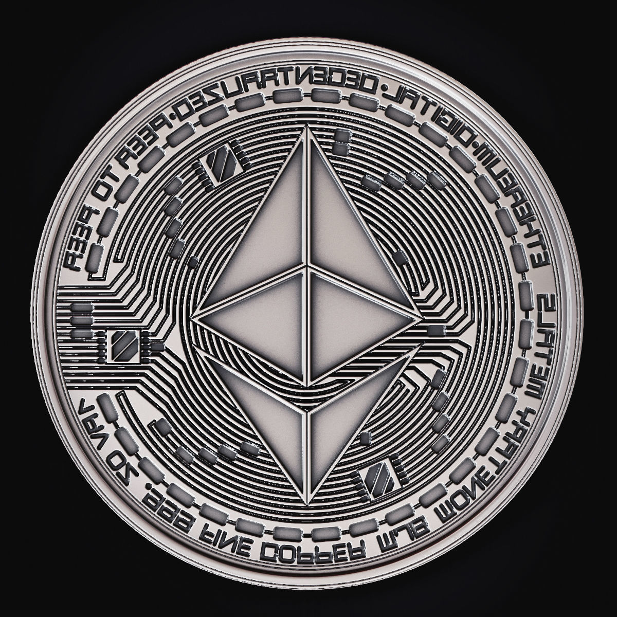 Ethereum Coin 3D model 3D printable | CGTrader