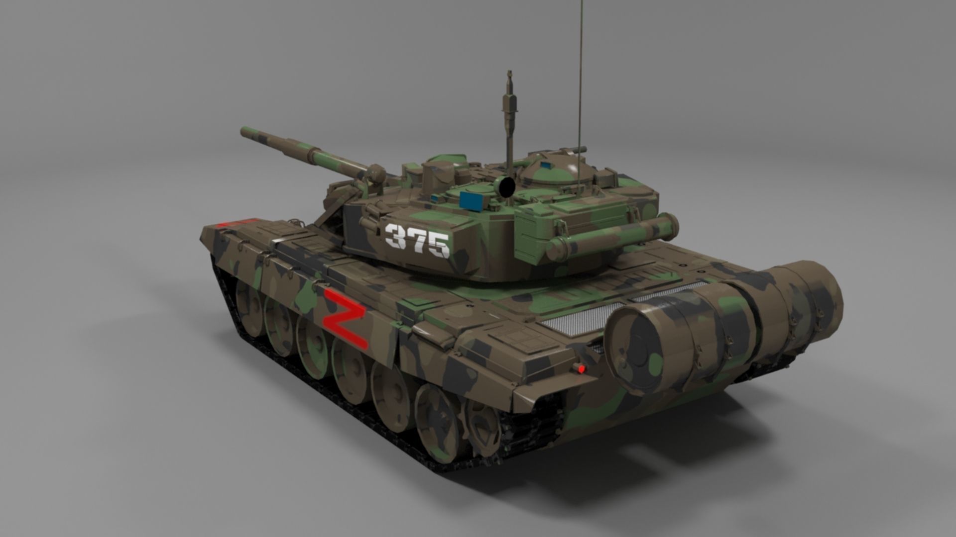 3D model Wagner PMC T90A Tank with Iconic Red Z Marking 3D Model VR ...