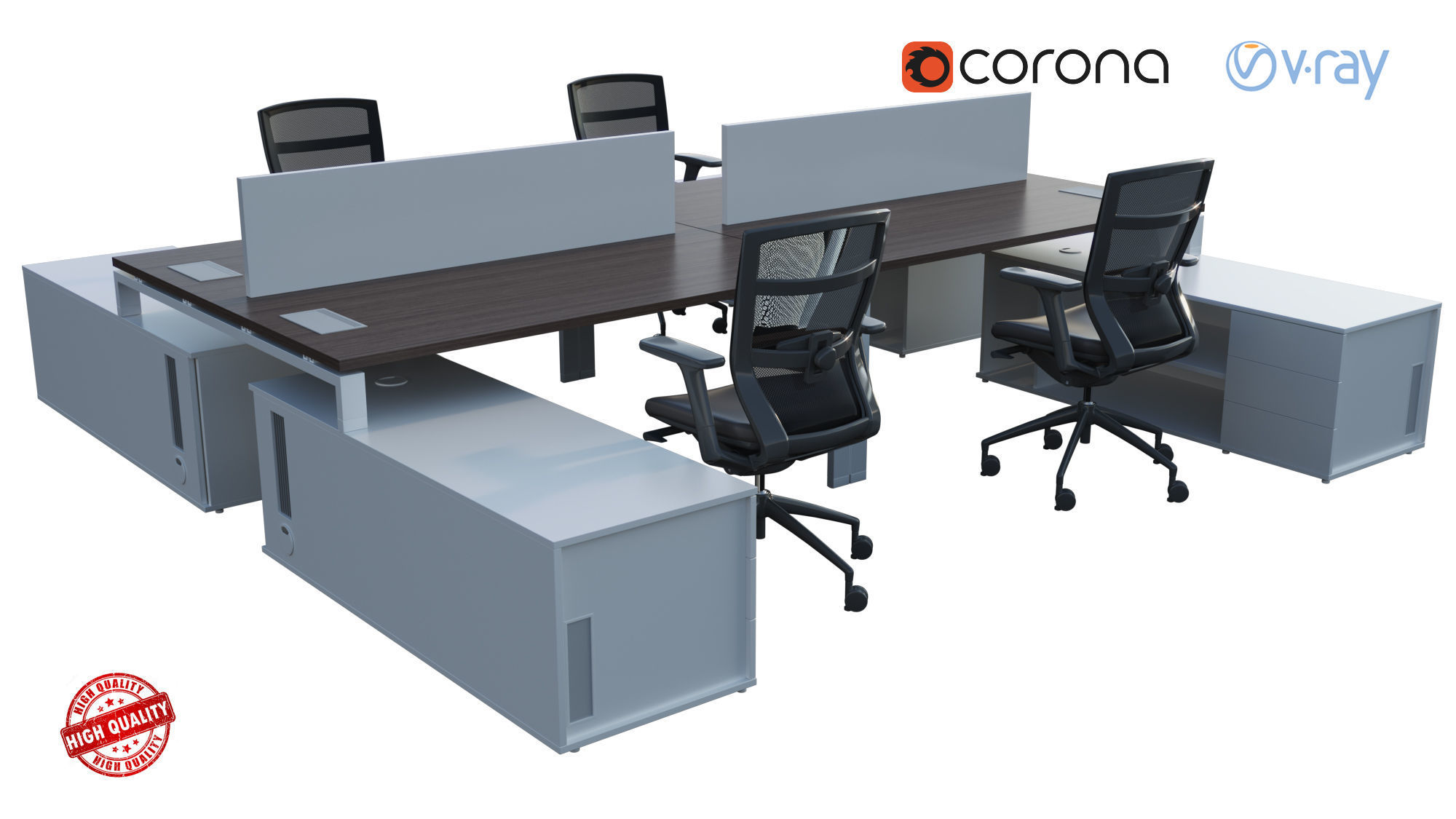 3D model Workstation Desk | CGTrader