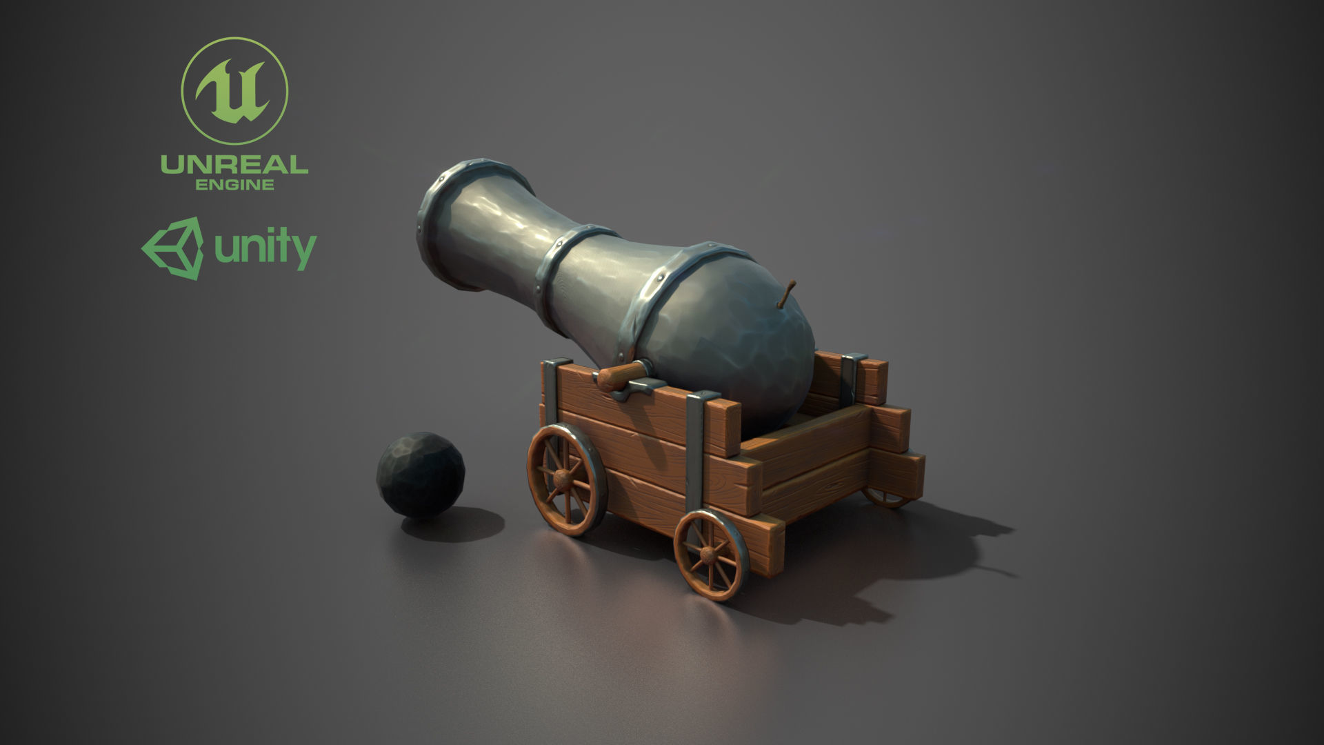 3D model Stylized cannon VR / AR / low-poly | CGTrader