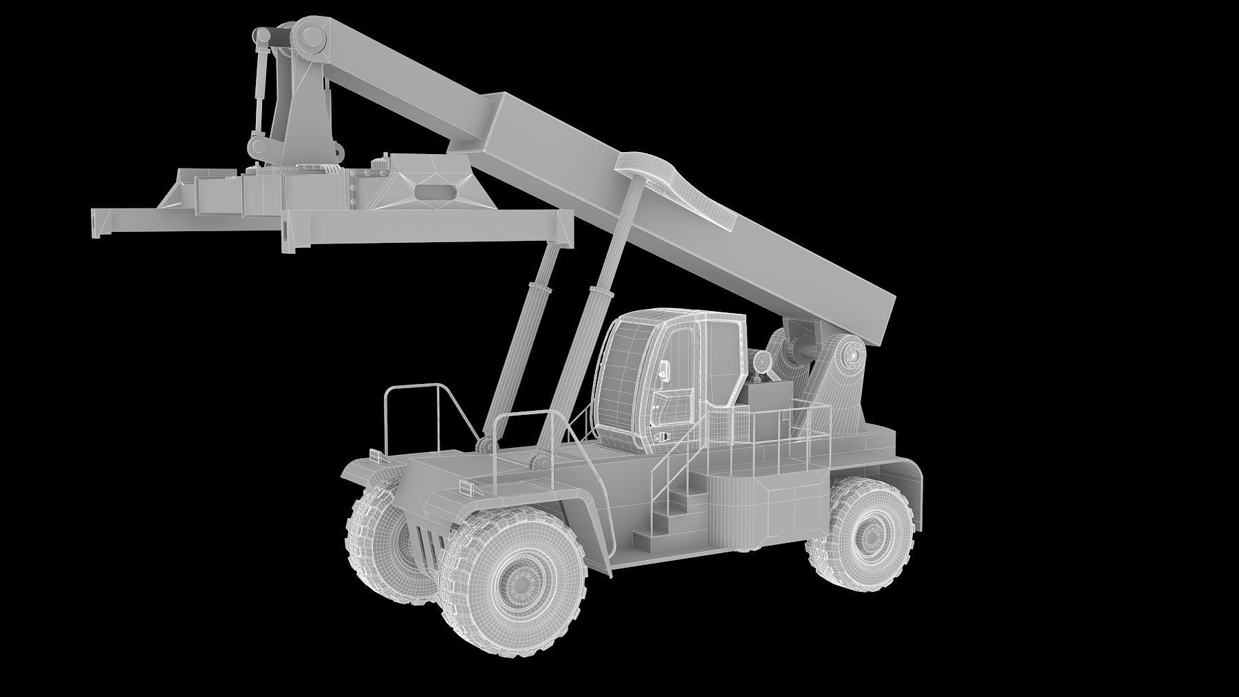 3D model Reach Stacker with Very Clean Topology VR / AR / low-poly ...