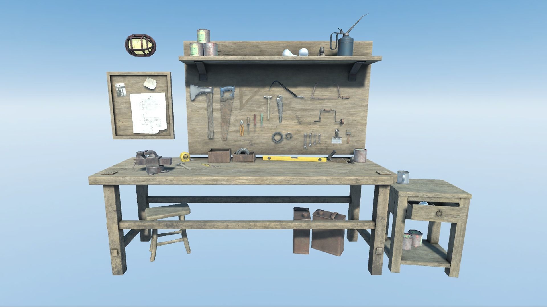 3D model Workbench With Tools VR / AR / low-poly | CGTrader